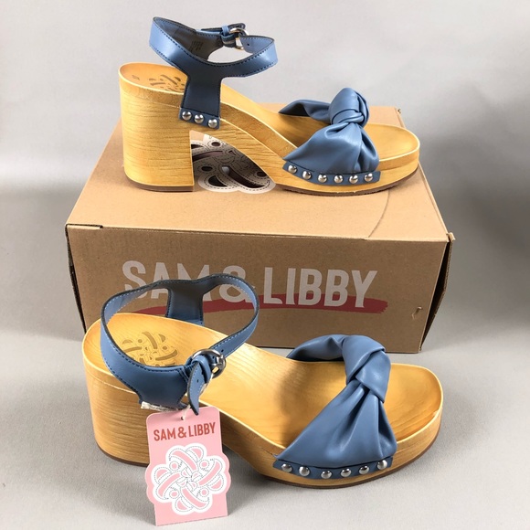 Sam & Libby | Shoes | Sam Libby Womens Cassie Denim Sky Wood Sandals ...